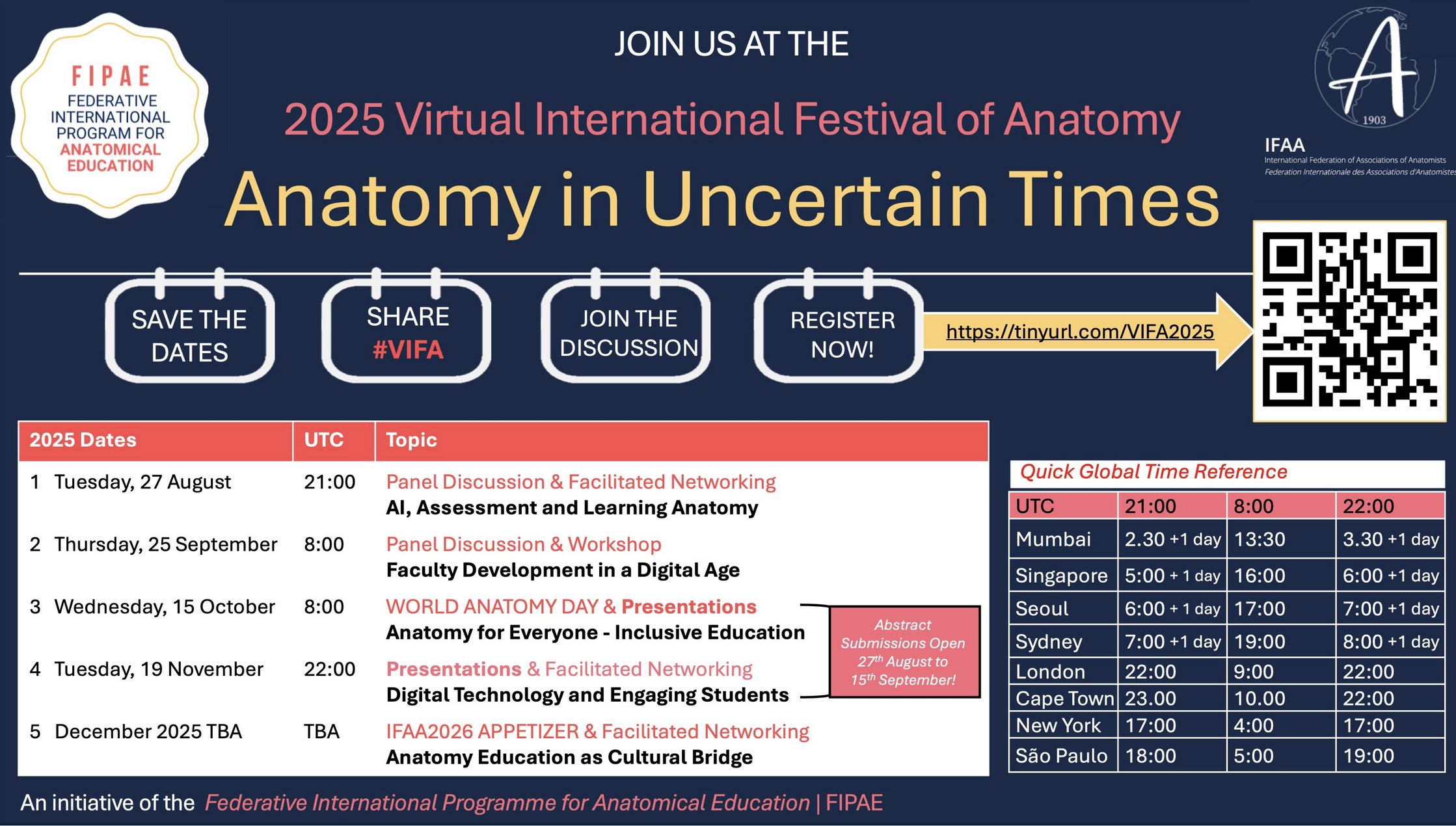 2025 Virtual International Festival of Anatomy: Anatomy in Uncertain Times - IFAA